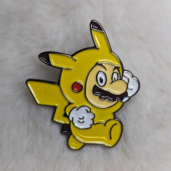 Handmade | Jewelry | Pikachu Pokemon X Super Mario Enamel Pin | Poshmark